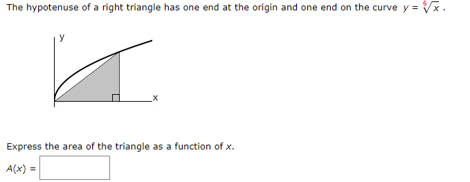 Solved The Hypotenuse Of A Right Triangle Has One End At Chegg