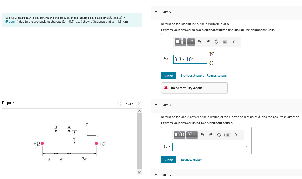 Solved Use Coulomb's law to determine the magnitude of the | Chegg.com