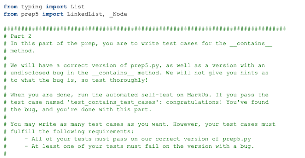 Solved from typing import List from prep5 import Linkedlist, | Chegg.com