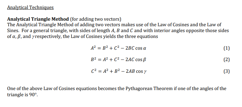 Solved 3) Explain the Analytical Triangle Method of vector | Chegg.com