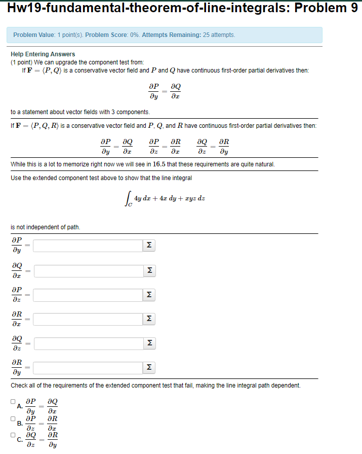 Solved Hw19-fundamental-theorem-of-line-integrals: Problem 9 | Chegg.com