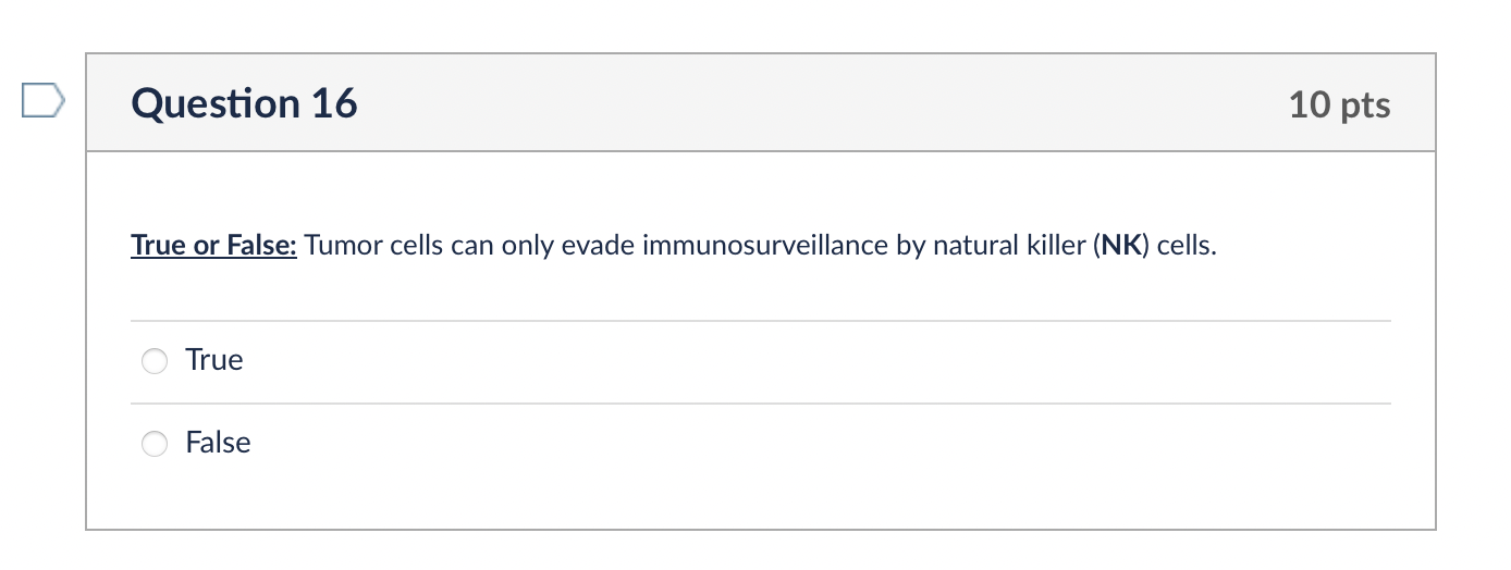 True or False: Tumor cells can only evade | Chegg.com