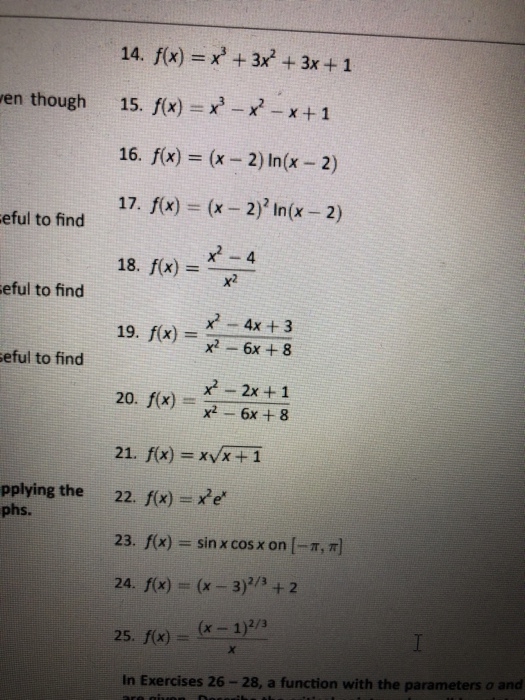Solved 14,f(x) =x3 + 3x2 + 3x + 1 en though 15. fx)x -x-x +1 | Chegg.com