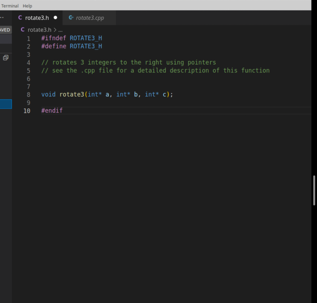 Solved Part 2: Rotate 3 ints using pointers Take a look at | Chegg.com