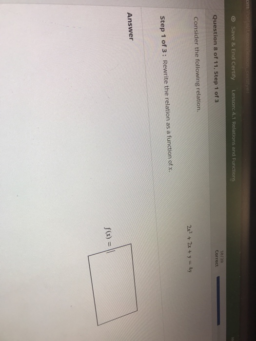 Solved ® Save & End Certify Lesson: 4.1 Relations and | Chegg.com