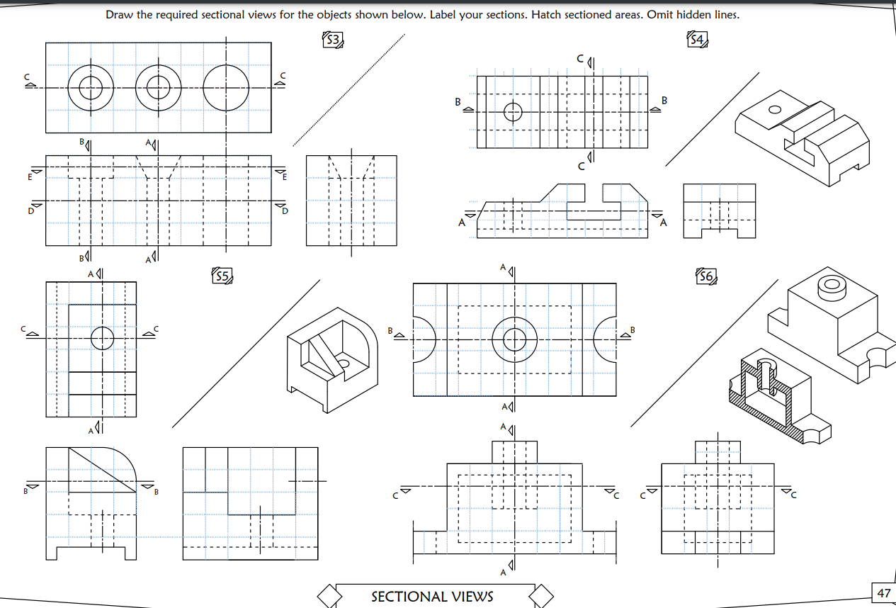 please i need you to draw the SECTIONAL VIEWS for the | Chegg.com