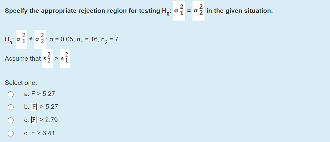 Solved Specify the appropriate rejection region for testing | Chegg.com Solved Specify the appropriate rejection region for testing | Chegg.com