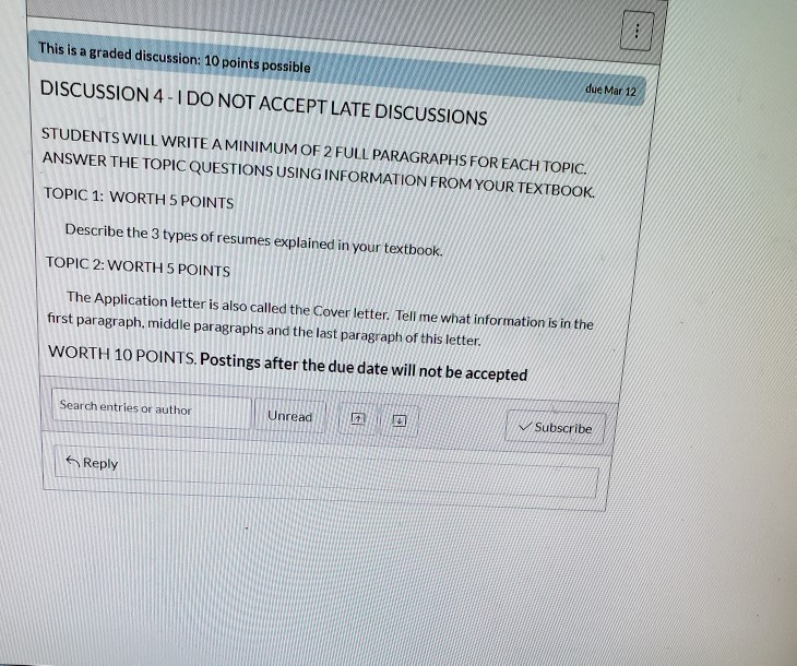 Solved This is a graded discussion: 10 points possible | Chegg.com