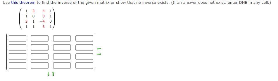 Solved Use this theorem to find the inverse of the given | Chegg.com