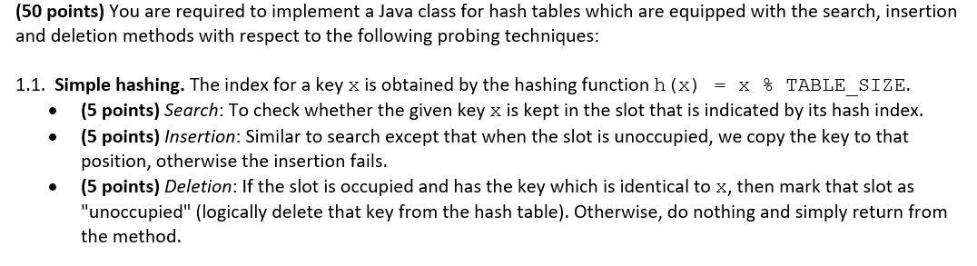 Solved (50 points) You are required to implement a Java | Chegg.com