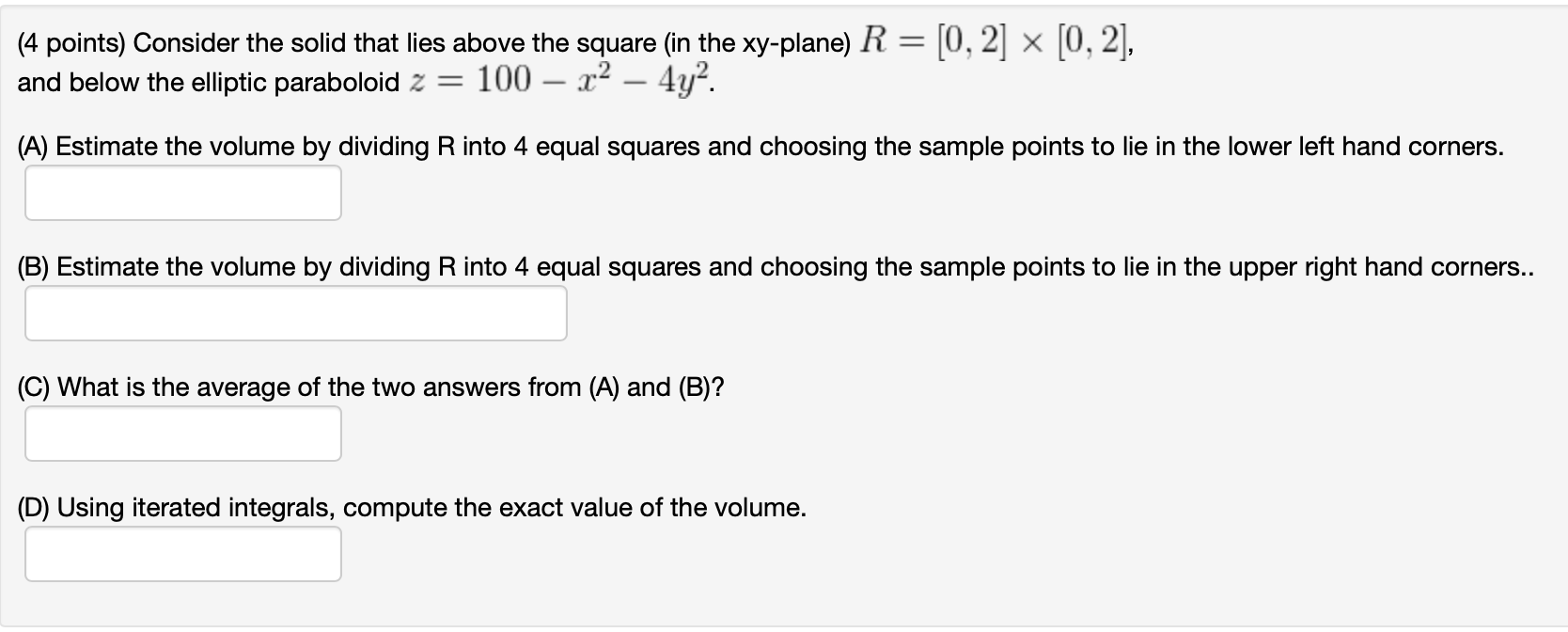 Solved (4 points) Consider the solid that lies above the | Chegg.com