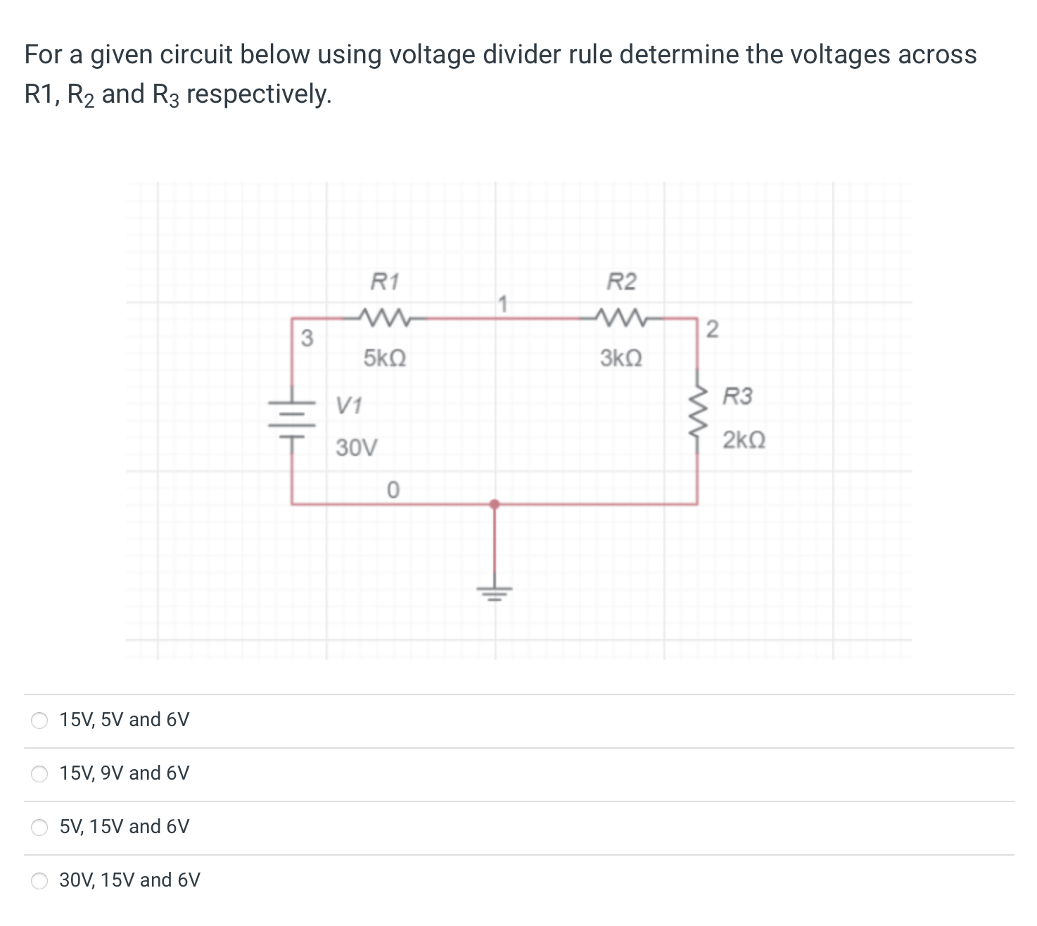 Solved For a given circuit below using voltage divider rule | Chegg.com