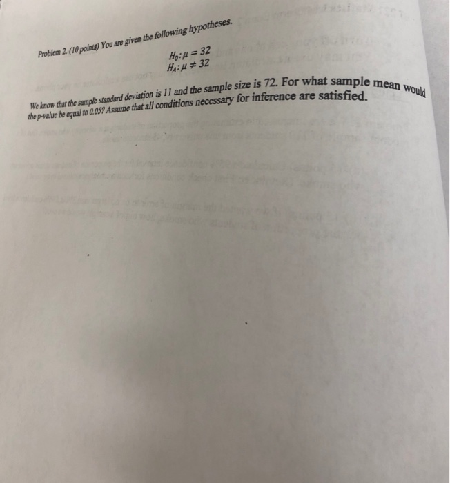 Solved Problem 2.(10points) You are given the following | Chegg.com