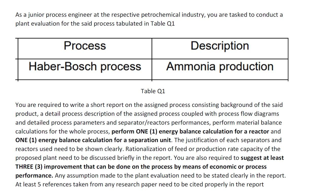 Solved As a junior process engineer at the respective | Chegg.com