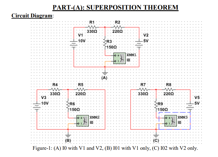 Solved Part A Superposition Theorem Circuit Diagram A