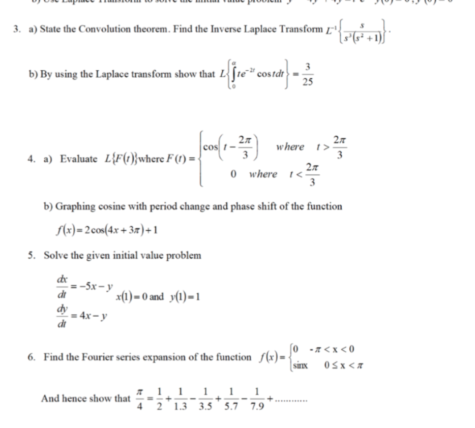 Solved 3. a) State the Convolution theorem. Find the Inverse | Chegg.com