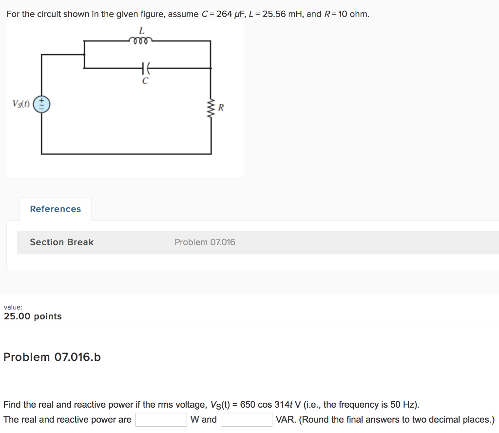 Solved For the circuit shown in the given figure, assume C= | Chegg.com
