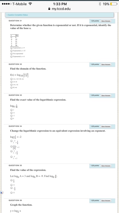 Solved Determine whether the given function is exponential | Chegg.com