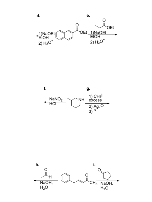 Solved d. 1) NaOet *ΕΙΟΗ 2) H30* OEt OEt 1 NaOET ЕТОН 2) | Chegg.com