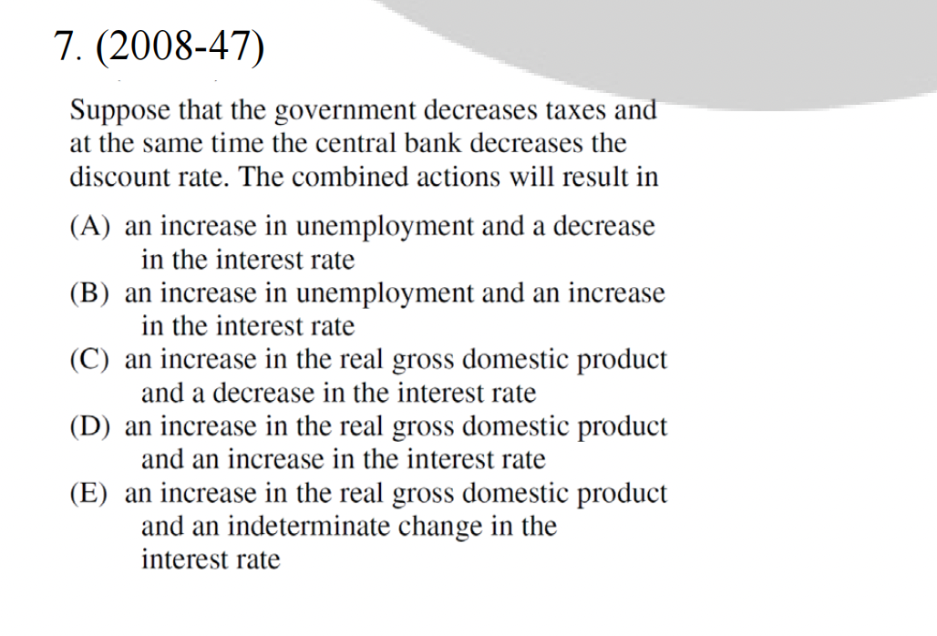 Solved Suppose that the government decreases taxes and at | Chegg.com