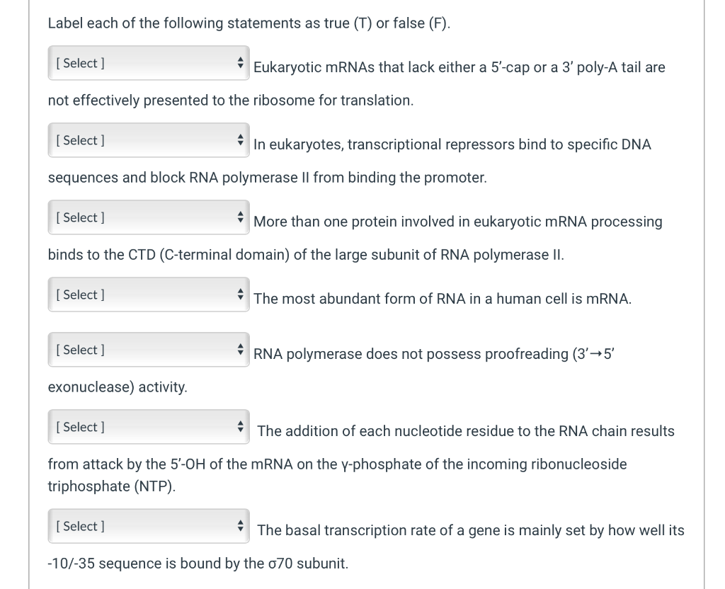 Solved Label each of the following statements as true (T) or | Chegg.com