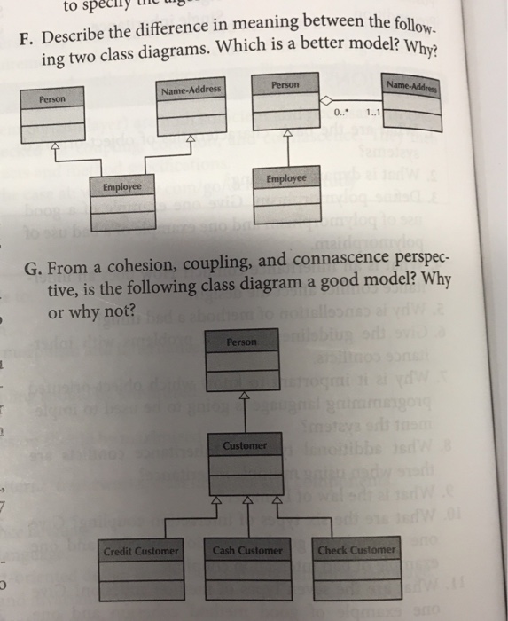 Solved to spéclly o F. Describe the difference in meaning | Chegg.com