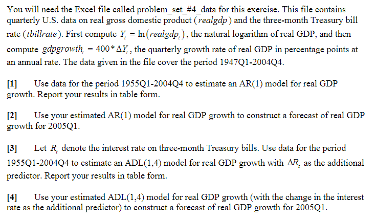 Solved You will need the Excel file called | Chegg.com
