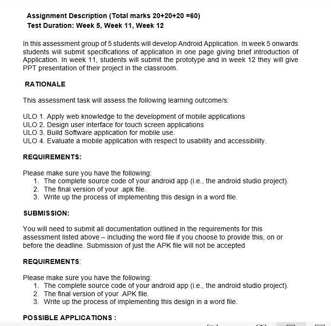Solved Assignment Description (Total marks 20+20+20=60 ) | Chegg.com