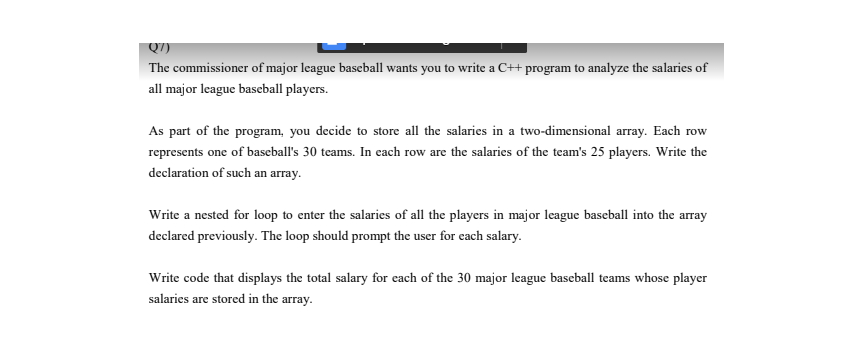 Solved The commissioner of major league baseball wants you | Chegg.com