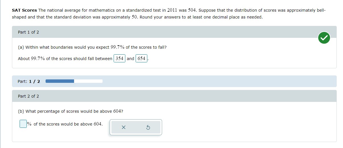 Solved SAT Scores The national average for mathematics on a | Chegg.com