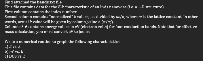 Solved Find attached the bands.txt file. This file contains | Chegg.com