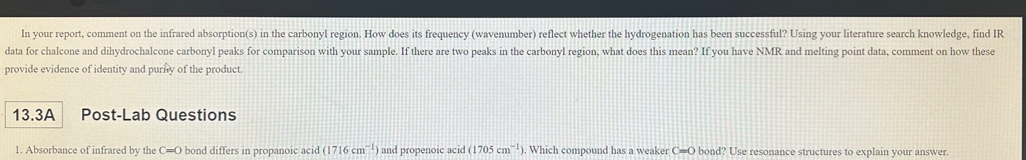 Solved provide evidence of identity and purity of the | Chegg.com