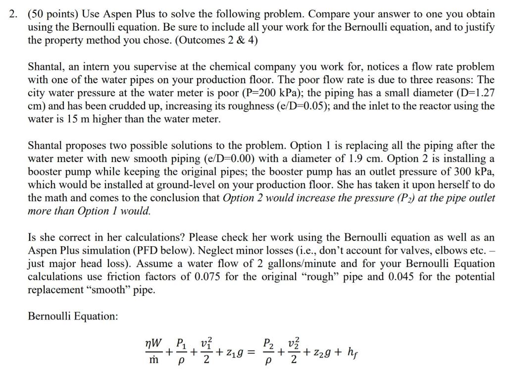 Solved 2. (50 points) Use Aspen Plus to solve the following | Chegg.com