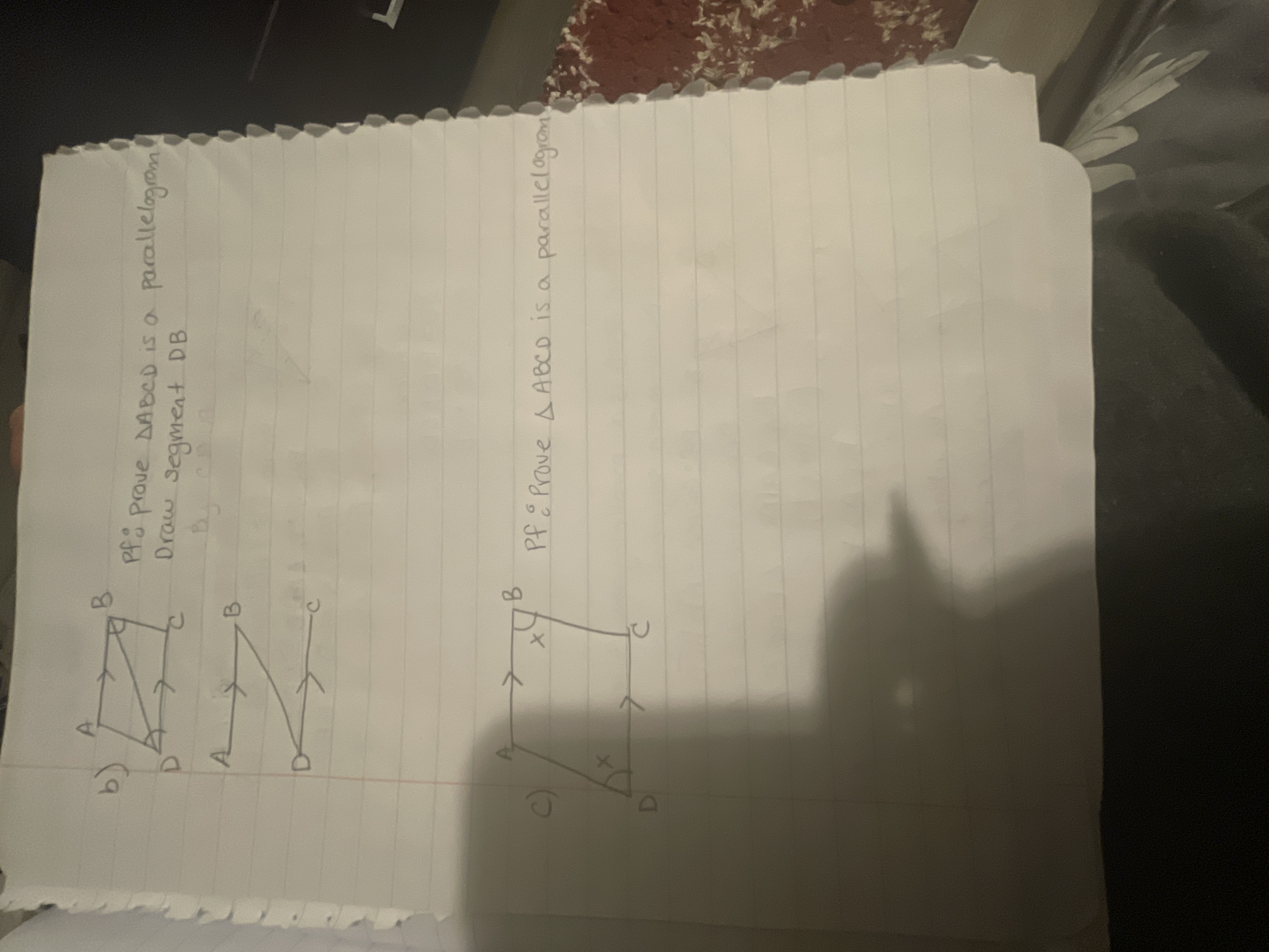 Solved Pf: prove ABCD is a parallelogram Draw segment DB | Chegg.com