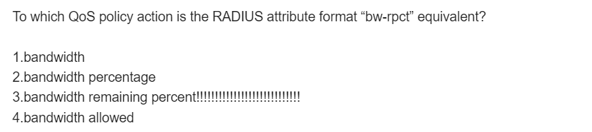 Solved To which QoS policy action is the RADIUS attribute | Chegg.com
