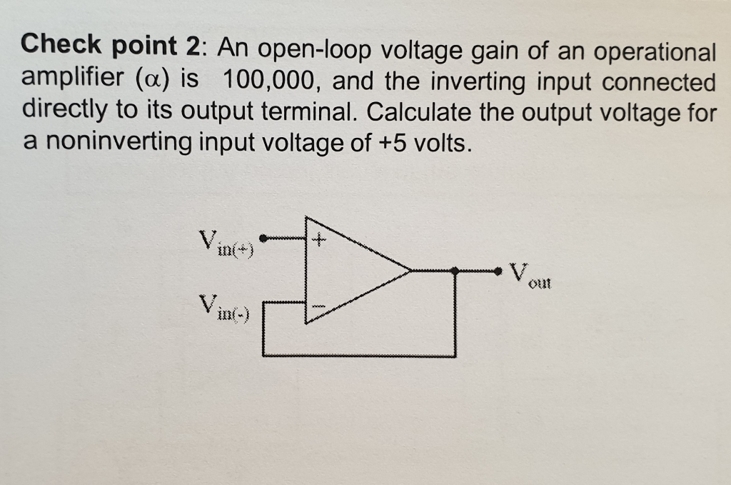Solved Check point 2: An open-loop voltage gain of an | Chegg.com