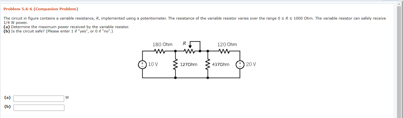 Solved Problem 5.6-6 (Companion Problem) The circuit in | Chegg.com
