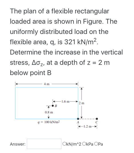 Solved The plan of a flexible rectangular loaded area is | Chegg.com