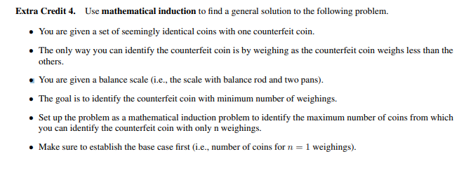 Solved Extra Credit 4. Use mathematical induction to find a | Chegg.com Solved Extra Credit 4. Use mathematical induction to find a | Chegg.com