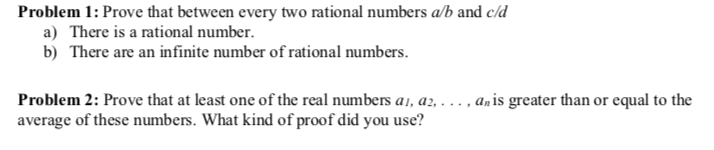 Solved Problem 1: Prove that between every two rational | Chegg.com