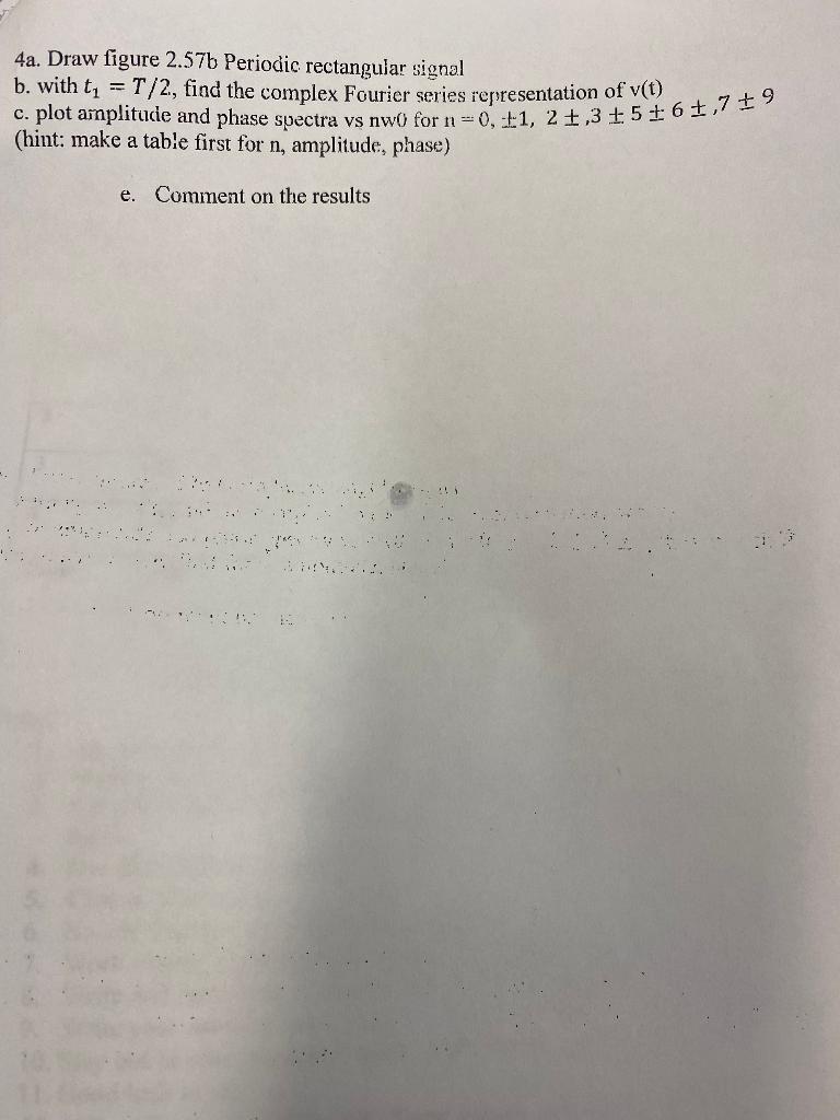 Solved 4a. Draw figure 2.57b Periodic rectangular signal b. | Chegg.com