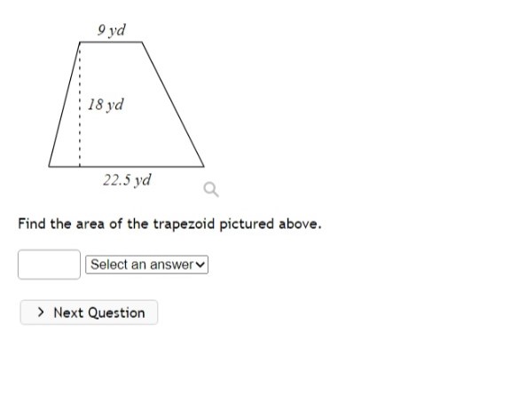 Solved Find the area of the trapezoid pictured above. | Chegg.com