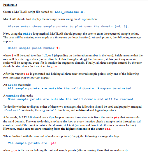 Solved Problem 2 Create a MATLAB script file named as: | Chegg.com