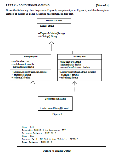 Solved Part C Long Programming 30 Marks Given The Foll