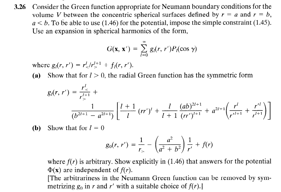 1.14 Consider the electrostatic Green functions of | Chegg.com