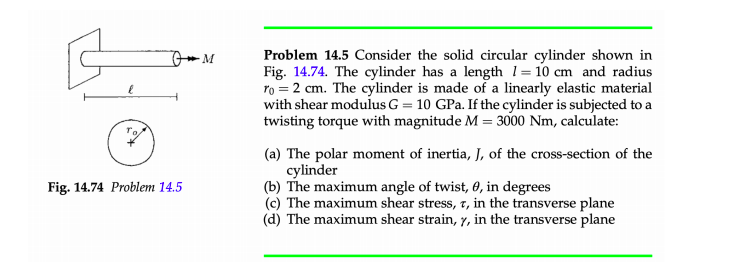 Solved OM Problem 14.5 Consider the solid circular cylinder | Chegg.com