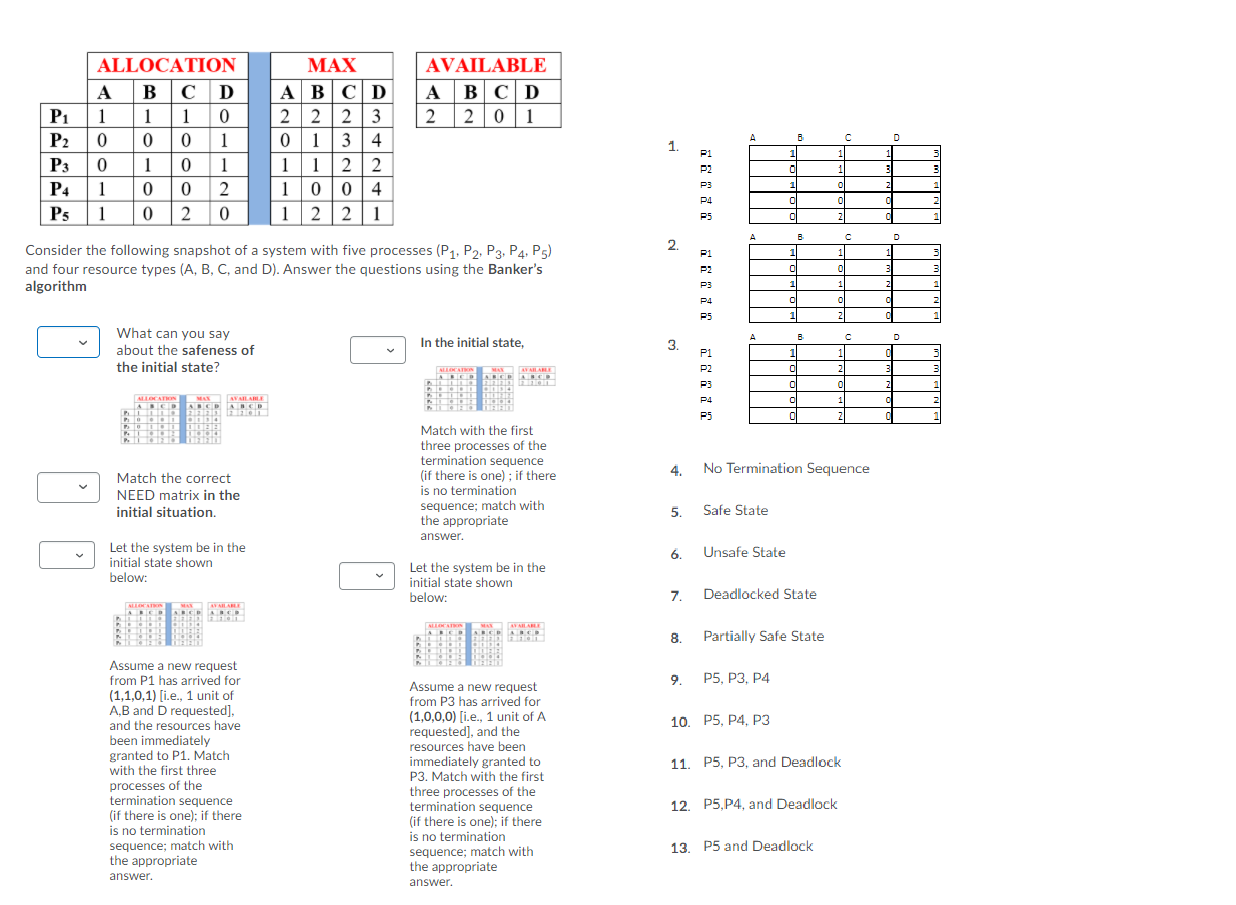 Solved Match the following number to a proposition using the | Chegg.com