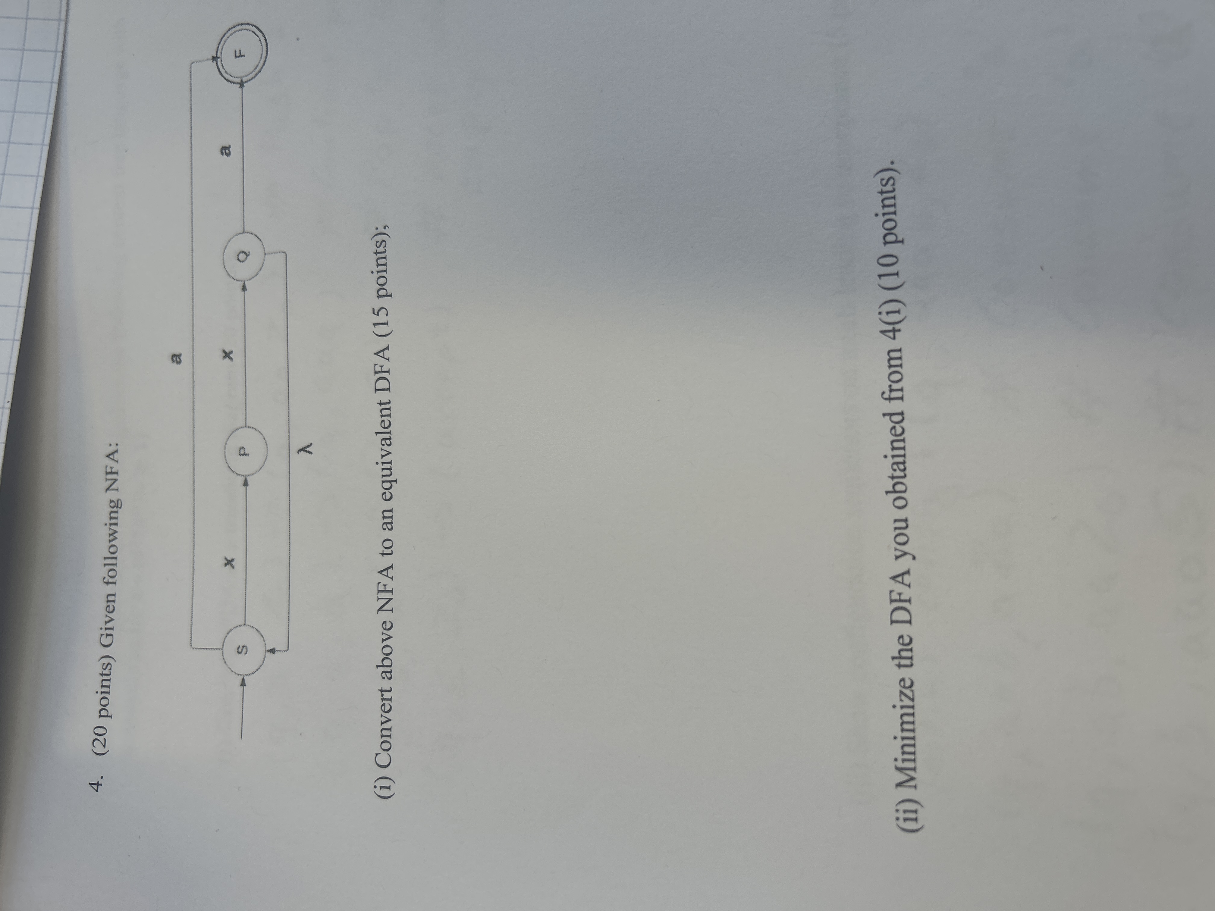 Solved (20 points) Given following NFA:(i) Convert above | Chegg.com Solved (20 points) Given following NFA:(i) Convert above | Chegg.com
