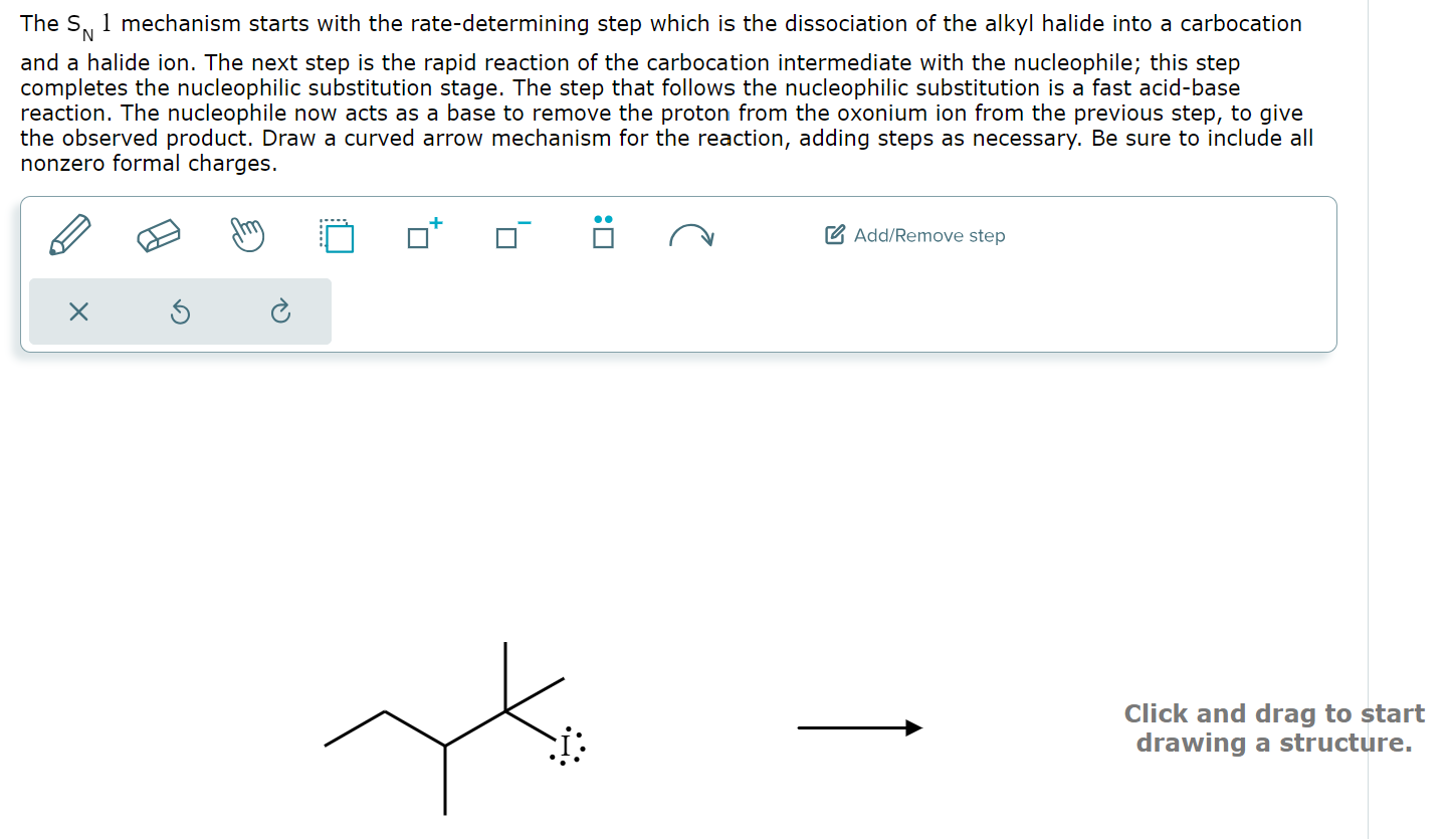 Solved The SN1 ﻿mechanism starts with the rate-determining | Chegg.com