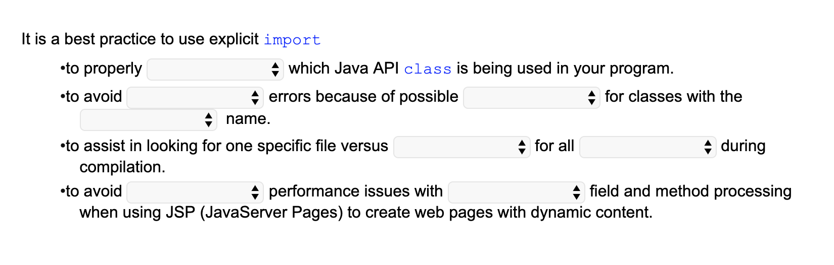 Solved It is a best practice to use explicit import •to | Chegg.com